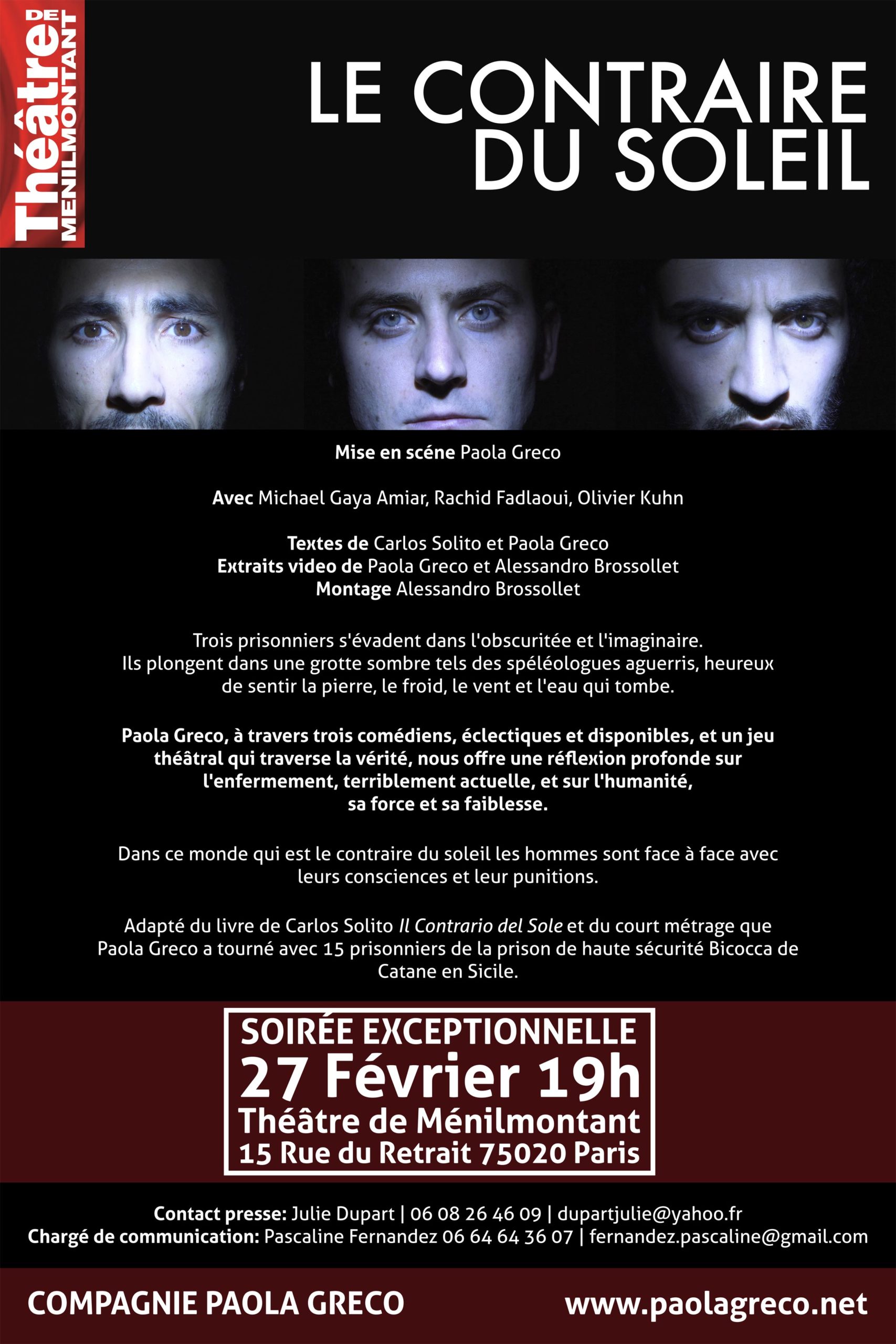 Evenement : La Compagnie Paola Greco au Théâtre de Ménilmontant | Sur ...